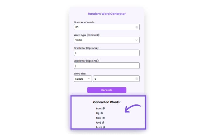 Random Word Generator | No Signup required